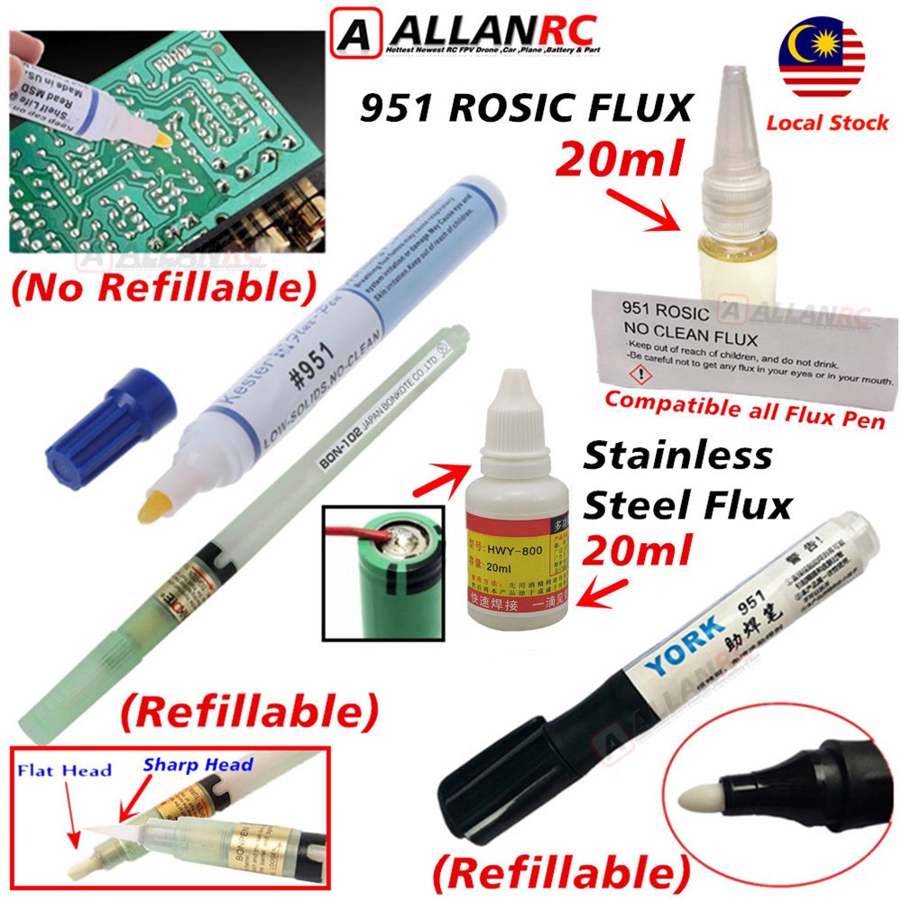 Kester YORK BONKOTE HWY-800 951 Flux Pen Refillable Rosic soldering ...