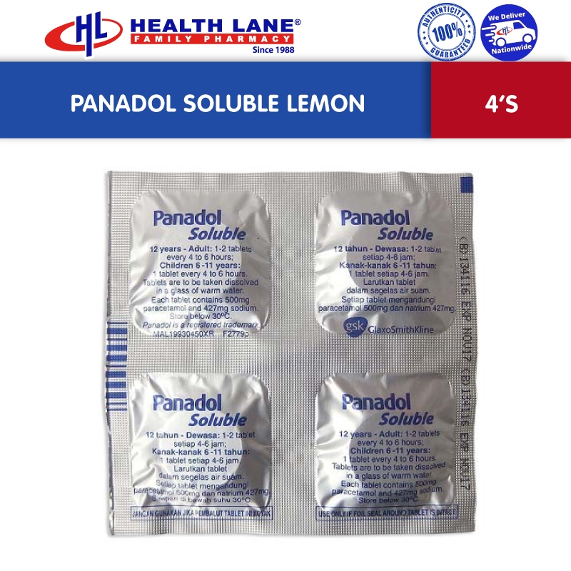 Panadol Soluble Tablet - Lemon (4's) | Shopee Malaysia
