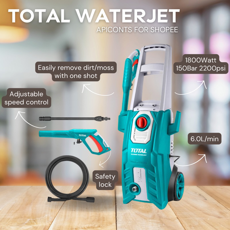 TOTAL WATERJET/ HIGH PRESSURE WASHER 1800W (TGT11356) | Shopee Malaysia