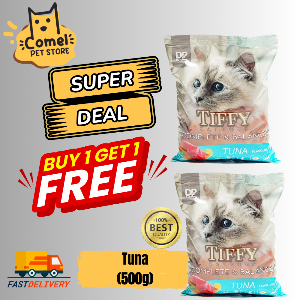 Tiffy - *BUY 1 FREE 1* Cat Dry Food Tuna (500g)/Makanan Kucing | Shopee ...