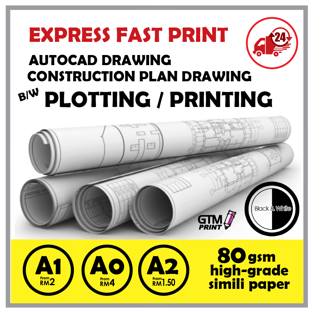 EXPRESS FAST PRINT> B&W A1, A0 & A2 plotting PDF for Construction ...