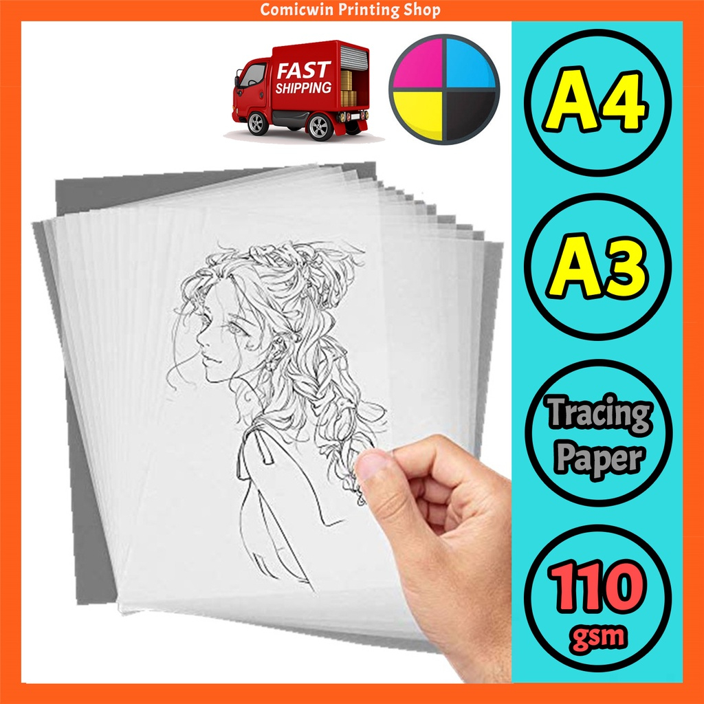 [INSTANT] Tracing Paper A4 / A3 Printing (110gsm, Single Sided ...