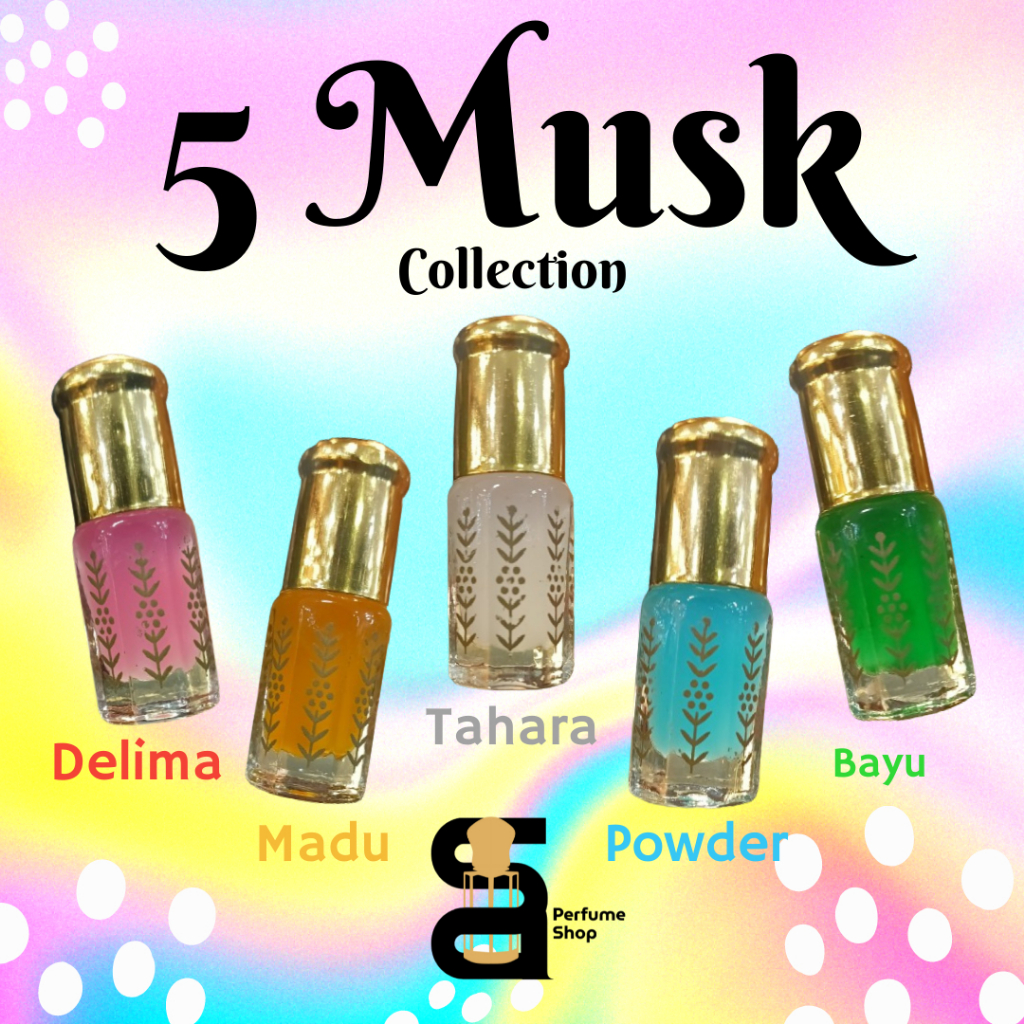 5 Musk Types 100% Musk Tahara Kasturi Delima Musk Powder Musk Bayu ...