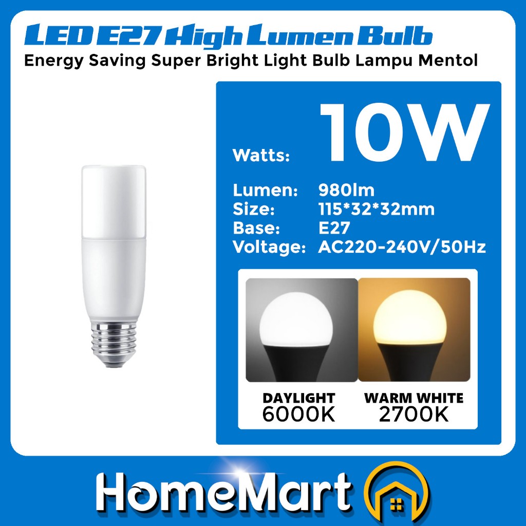 [3 YEAR WARRANTY] LED STICK BULB E27 Led Bulb Mentol Lampu led light ...