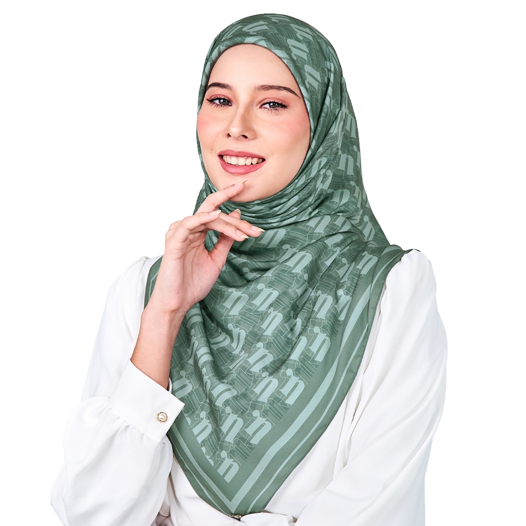 naelofar Monogram Matte Satin Square | Shopee Malaysia