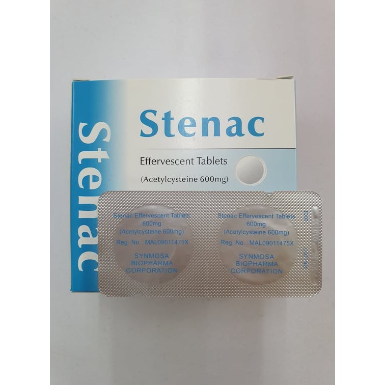 Stenac 600mg Effervescent Tablets 2's (Exp: Oct 2025) Acetylcysteine ...