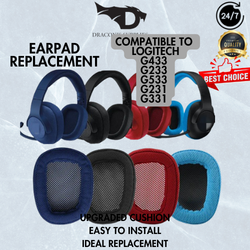 🔥𝗥𝗘𝗔𝗗𝗬 𝗦𝗧𝗢𝗖𝗞🔥Replacement Comfortable Earpads for Logitech G433 G233 ...