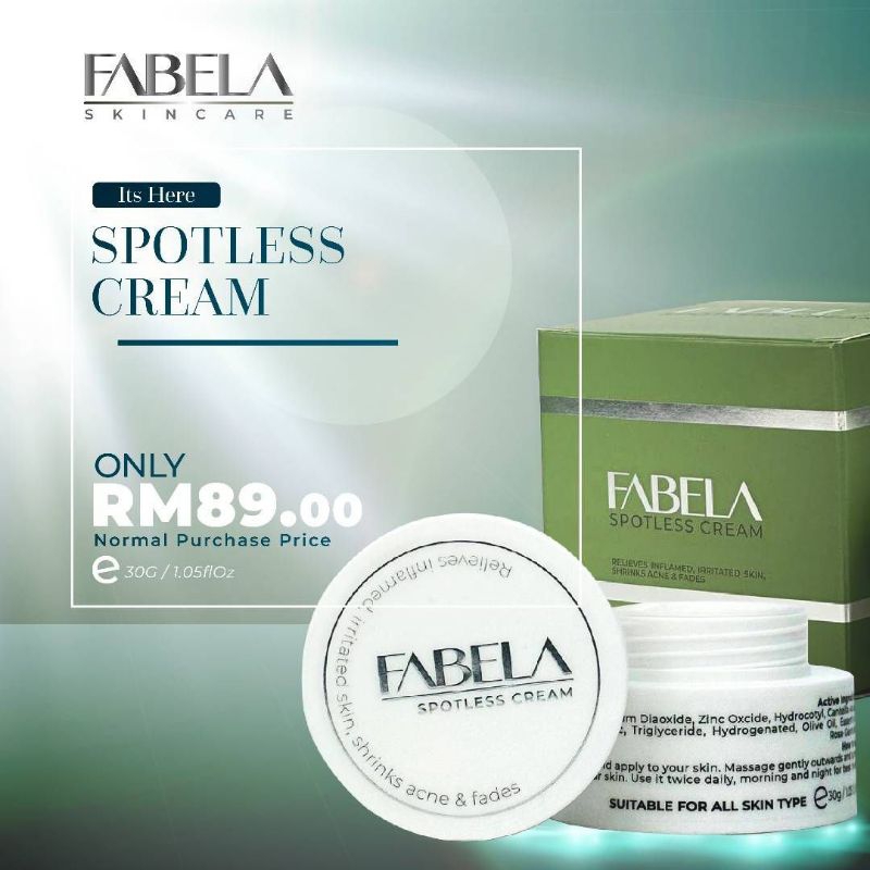 SPOTLESS CREAM FABELA FRC SKINCARE spotless cream baby blue frc ...