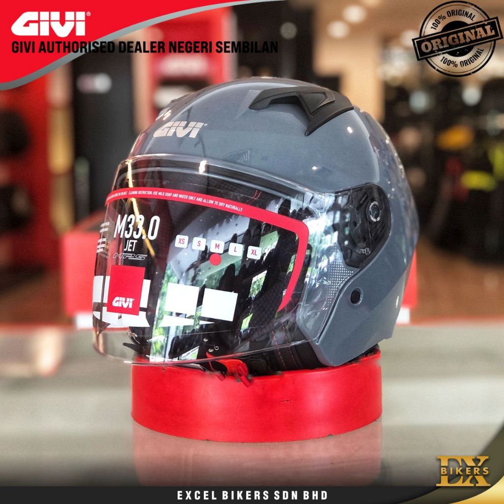 GIVI HELMET M33.0 ARIA DARK GREY/OPEN FACE HELMET / MOTORCYCLE HELMET ...