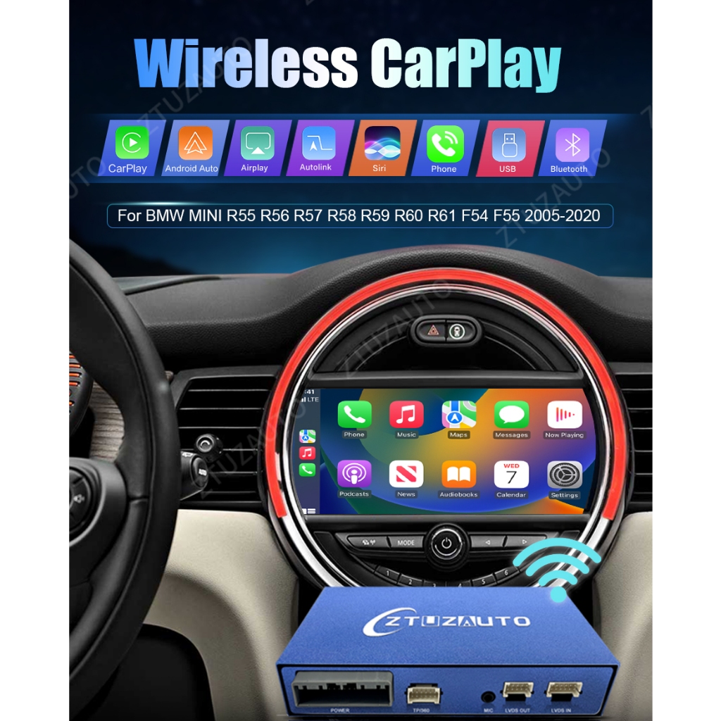 Wireless CarPlay & Android Auto Upgrade for Mini Coopers R55 R56 R57 ...