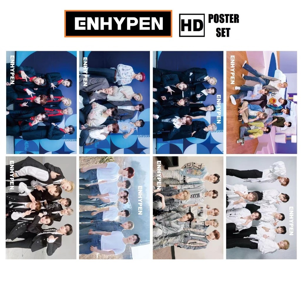 ENHYPEN 8pcs POSTER SET. Enhypen Kpop Poster. Enhypen Engine Poster ...