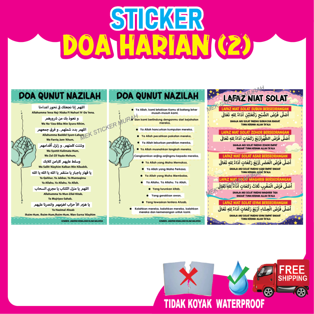 STICKER DOA HARIAN (2) COMEL & MURAH | Shopee Malaysia