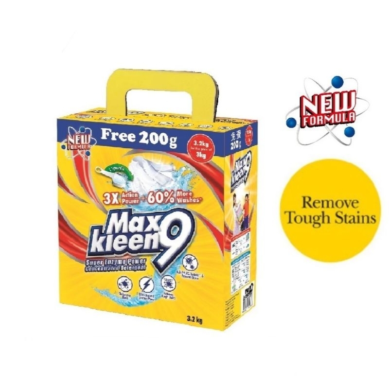Maxkleen 9 Super Enzyme Power Concentrated Detergent (3kg) | Shopee ...