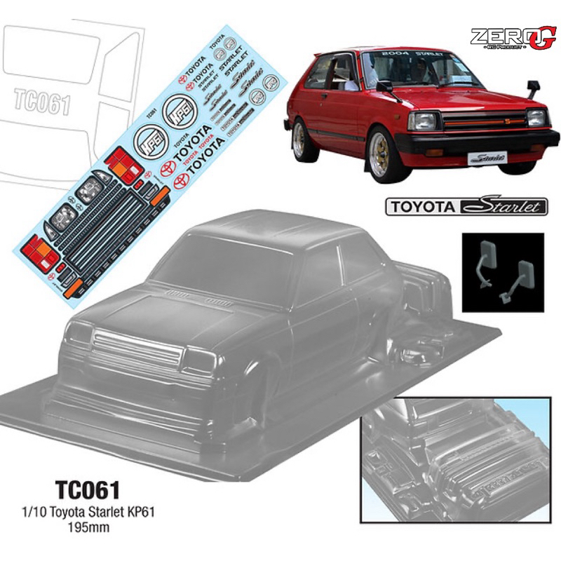 Team C TeamC TC061 1/10 Toyota Starlet KP61 195mm Rc Rwd Drift Car ...