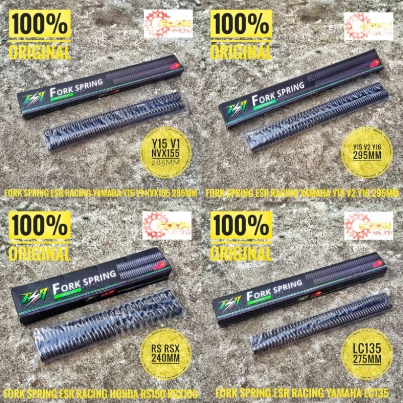 ESR FORK SPRING RACING YAMAHA Y15 V1 NVX155 285MM Y15 V2 Y16 295MM ...