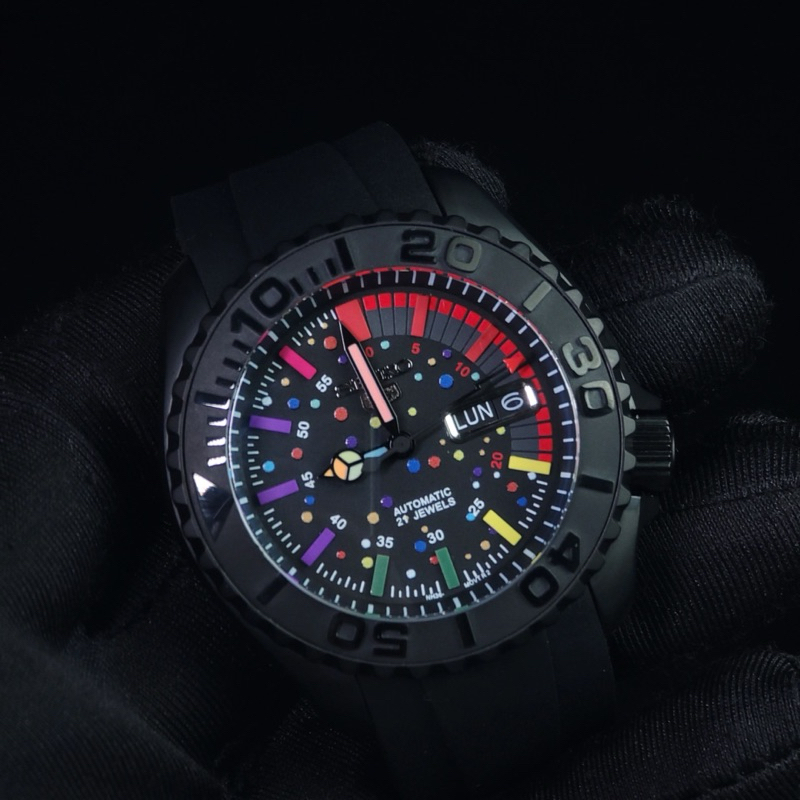 【Skx 007 Rainbow】 Seiko Mod Rainbow Dot Jam Tangan Mekanikal Automatik ...
