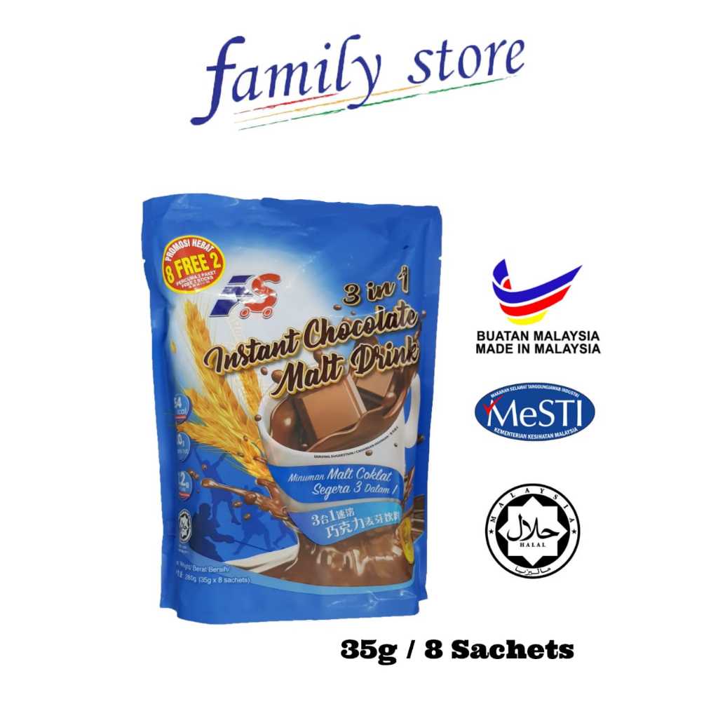 Family Store 3in1 Instant Chocolate Malt / Minuman Malt Coklat Segera 3 ...