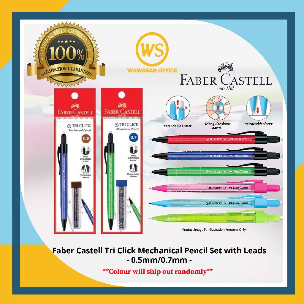 Faber Castell Tri Click Mechanical Pencil Set with Leads / Faber ...