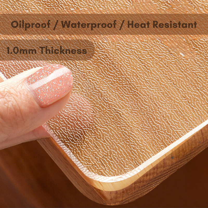 Thickened custom size plastic transparent PVC tablecloth 2MM waterproof ...