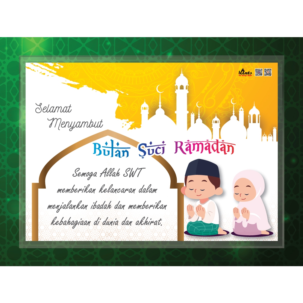 A4 laminated Poster Hari Raya Ramadan gift home class wall decor ...