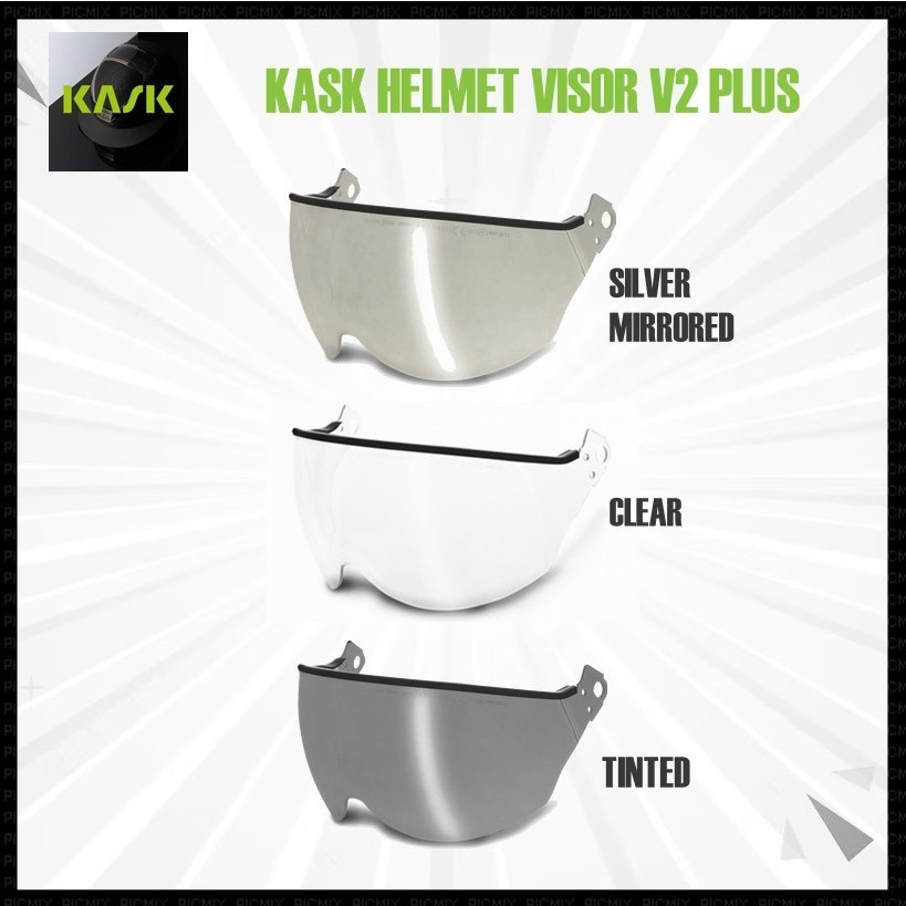 KASK Helmet Visor V2 Plus - Silver Mirrored / Clear / Tinted (Ready ...