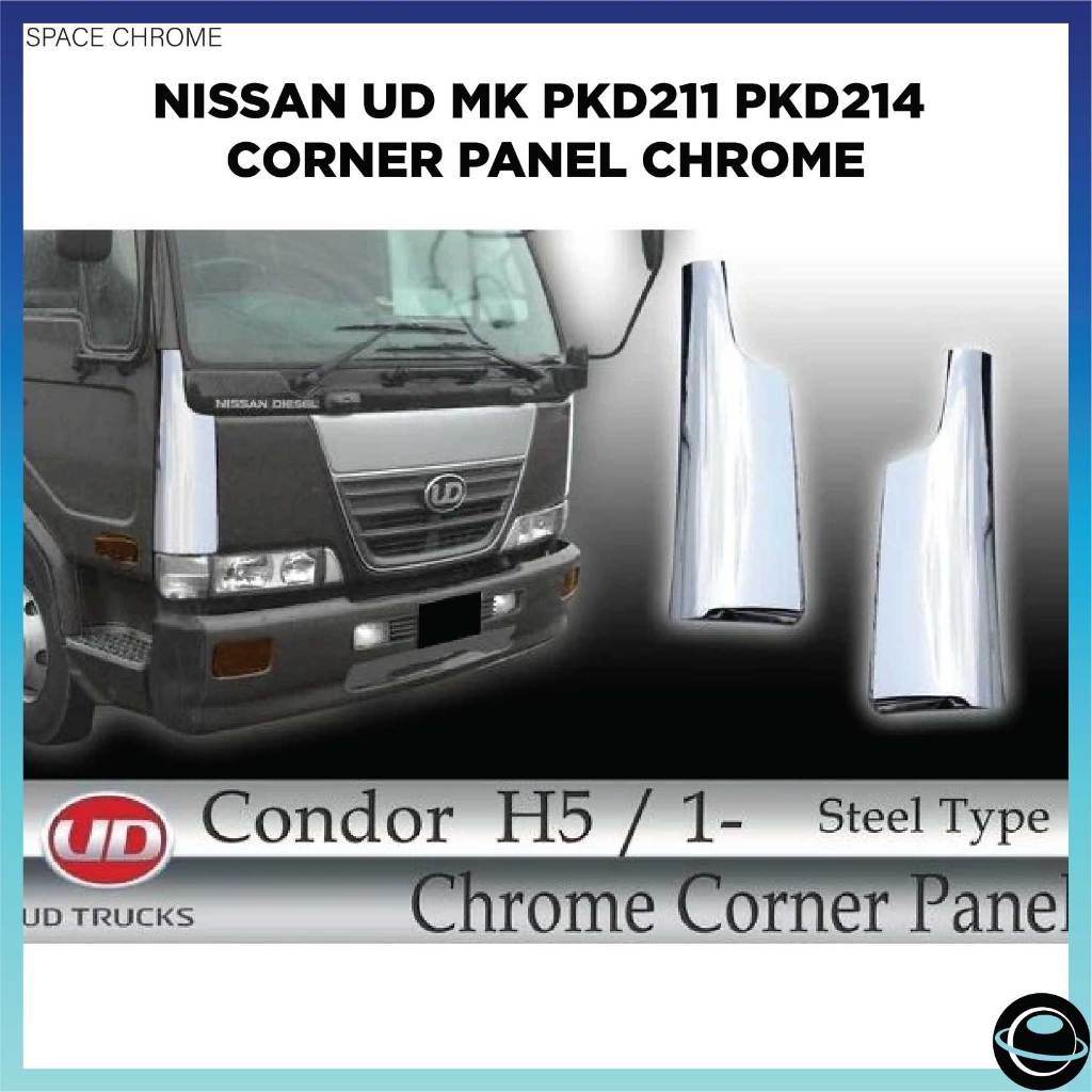 NISSAN UD MK PKD211 PKD214 LKA211 60CM PIPI CHROME Iron CORNER PANEL ...