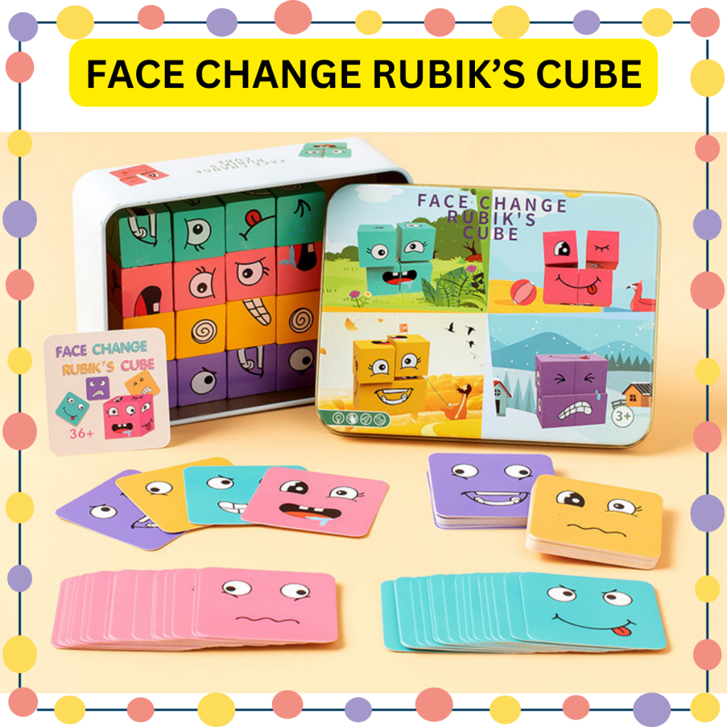 88pcs Face Change Rubik Cube Emoji Change Kid Expression Match Game ...