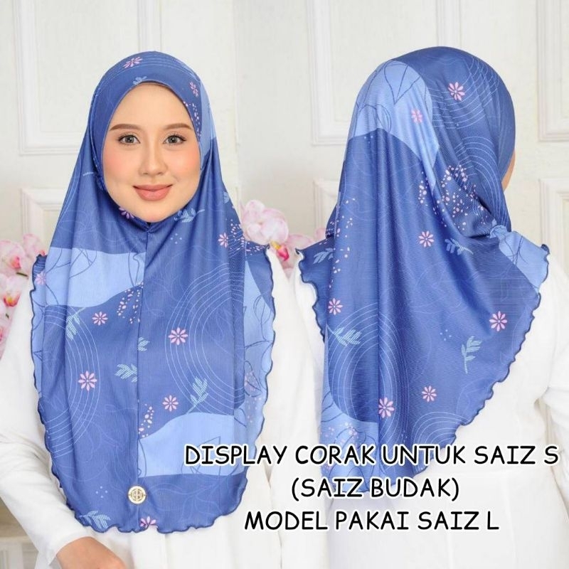 NEW TUDUNG BUDAK TUDUNG SARUNG CORAK 5D/TUDUNG LAYLA PLEATED BUDAK ...