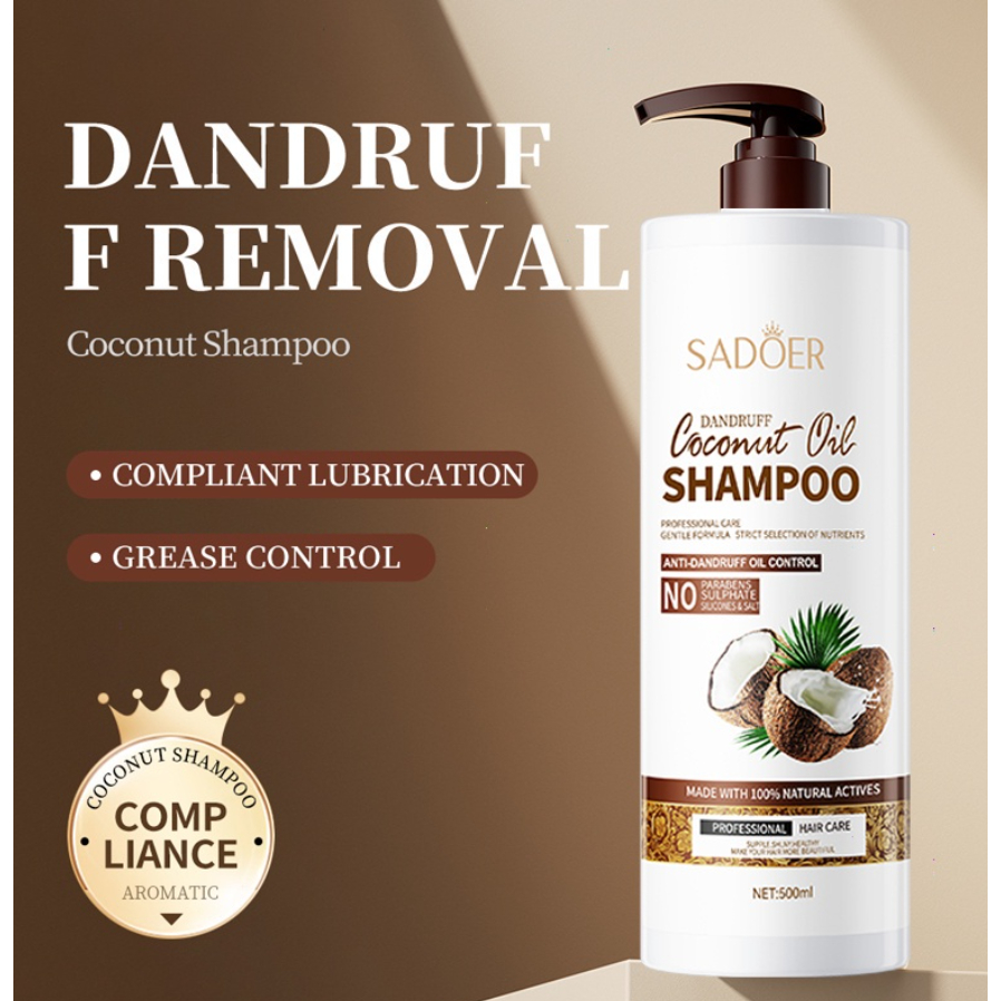 SADOER Dandruff Coconut Oil Shampoo Nourishing Smooth Fluffy Anti-Dandruff Oil Control Shampoo ...