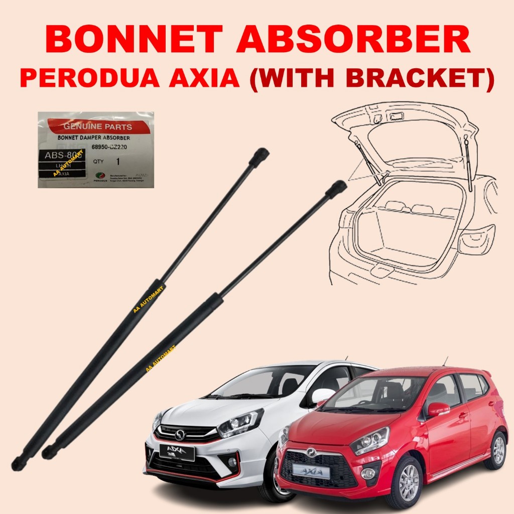 Original Perodua Axia (No Bracket) (Got Bracket) Rear Bonnet Damper ...