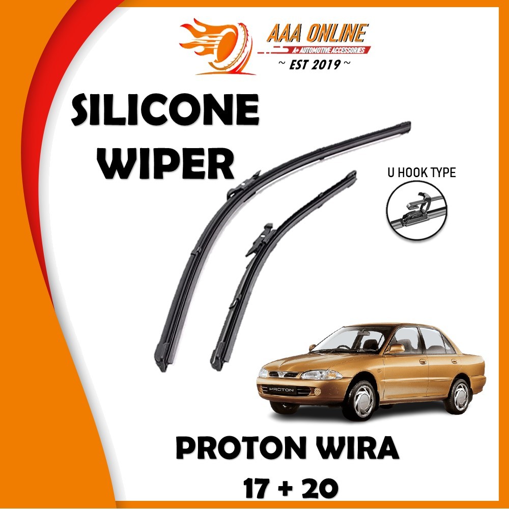 Silicone Car Wiper Windshied For Proton Wira Wiper Kereta pengelap kereta 雨刮 17 Inch + 20 Inch ...