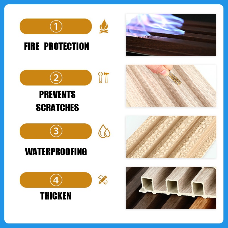 WPC Fluted Wall Panel Wood Strip Series 3000MM Panel Wall Decoration ...