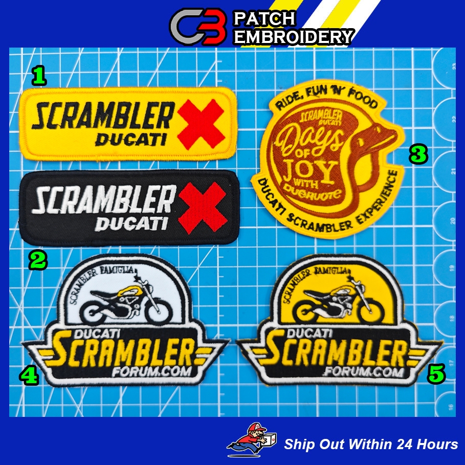 DUCATI SCRAMBLER DUCATI PATCHES EMBROIDERY SULAM / PC114 | Shopee Malaysia