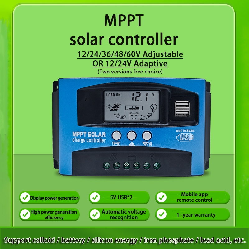 mppt solar charge controller 12V 24V Auto solar controller solar panel charger WiFi app Dual USB ...