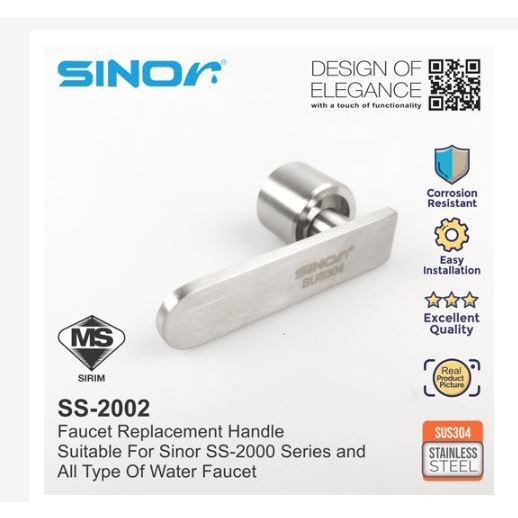 SINOR SUS304 STAINLESS STEEL SOLID HANDLE WATER FAUCET REPLACEMENT ...