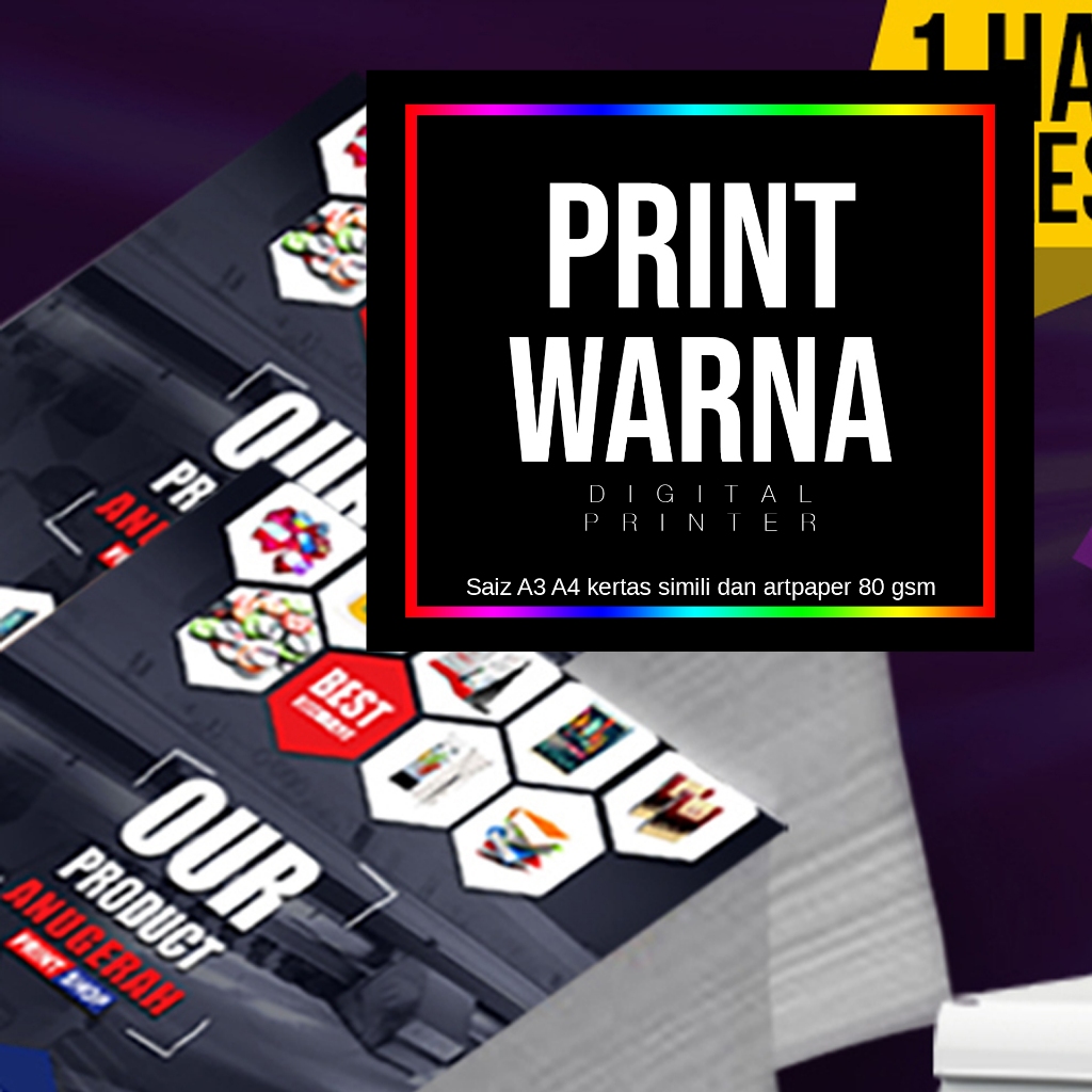 Cetak Warna Print Colour dan Cetak Hitam Putih Saiz A4 dan A3 | Shopee ...