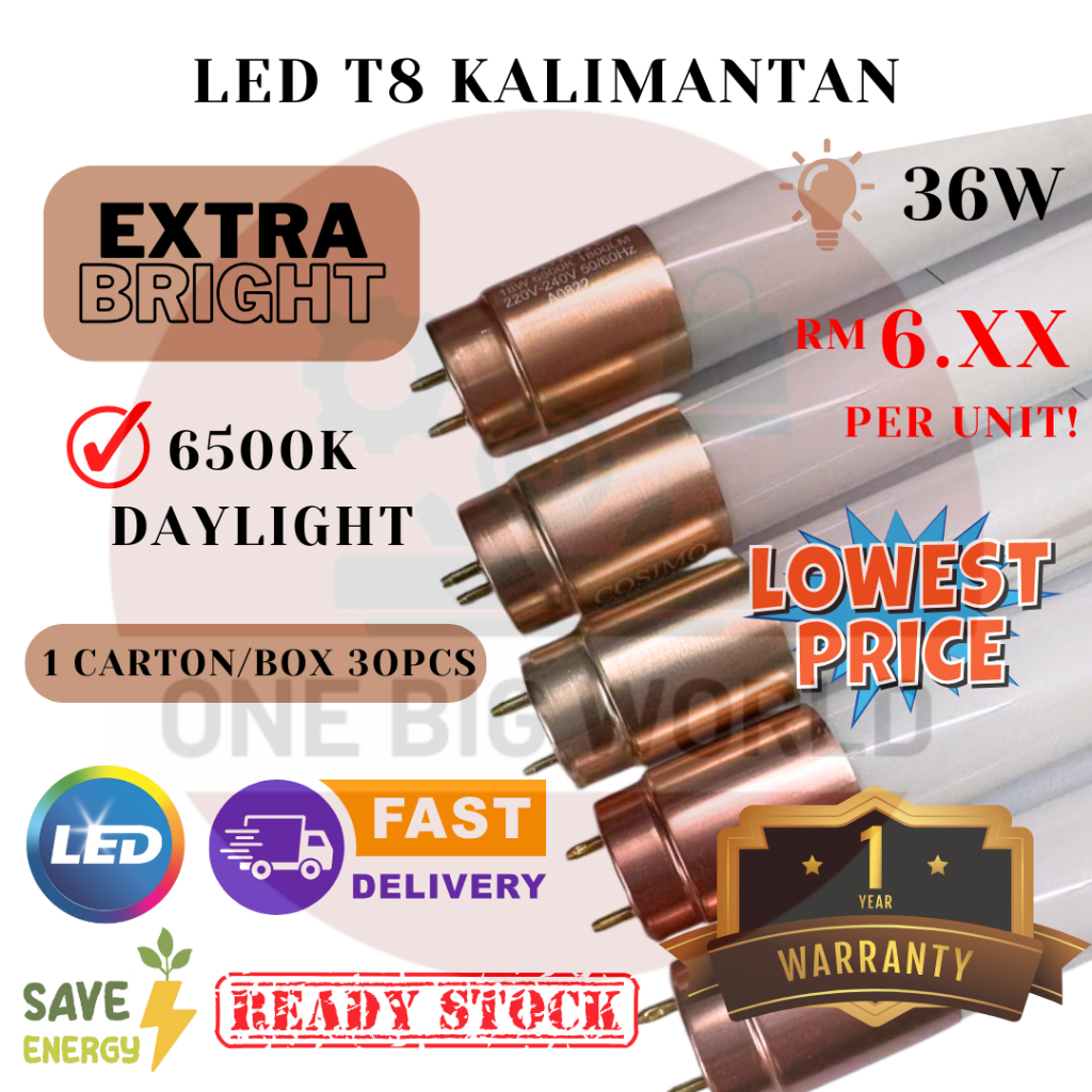 WHOLESALE !! LED T8 Extra Bright 36W 4FT Light Tube Lampu Kalimantang ...