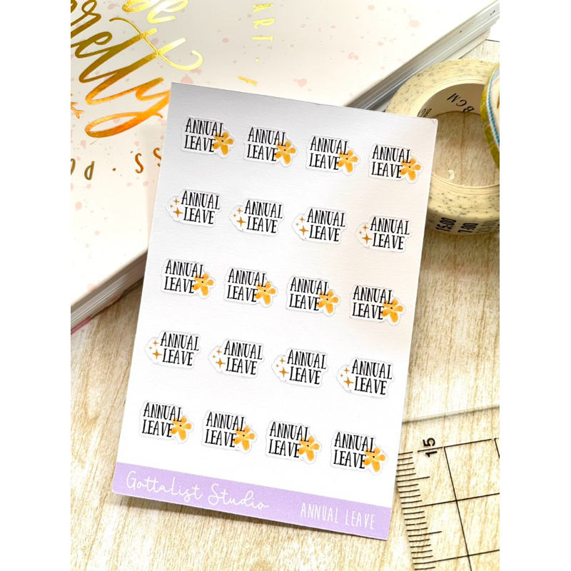 Tiny Annual Leave Planner Stickers for Bullet Journal Hobonichi Techo ...