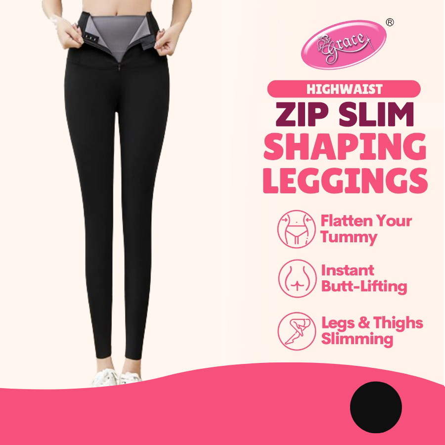 Grace Slimming Zip Slim Seamless Highwaist Shaper Pants Postpartum Yoga ...
