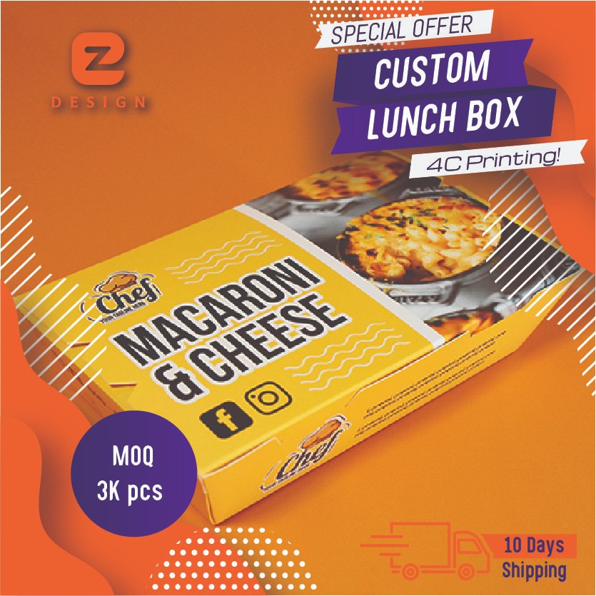 Lunch box printing small lunch box Food Grade Single Phase 300gsm Lunch ...
