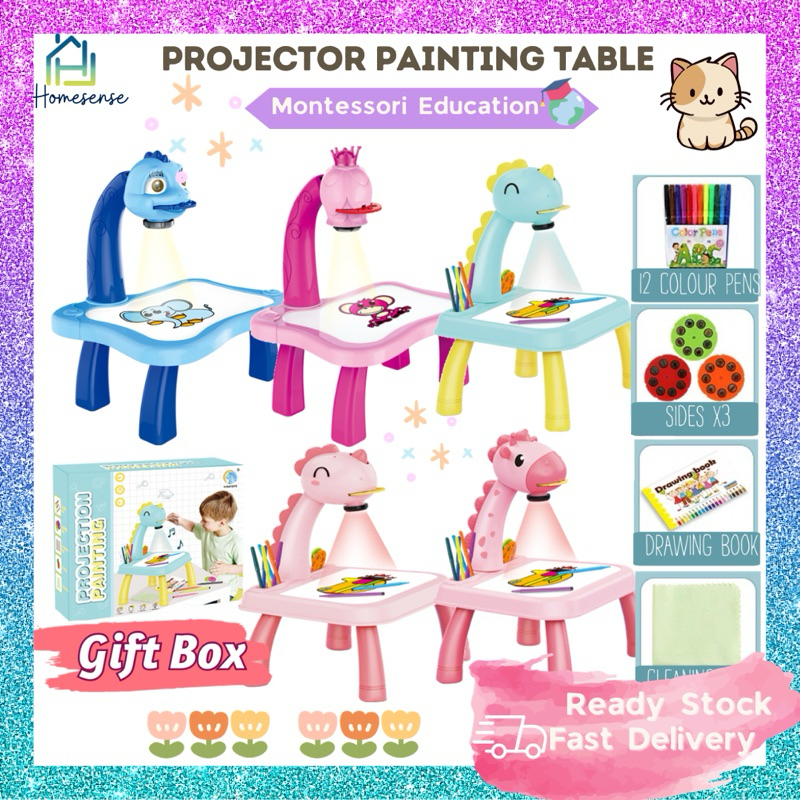 Projection drawing board painting machine kids writing board music ...