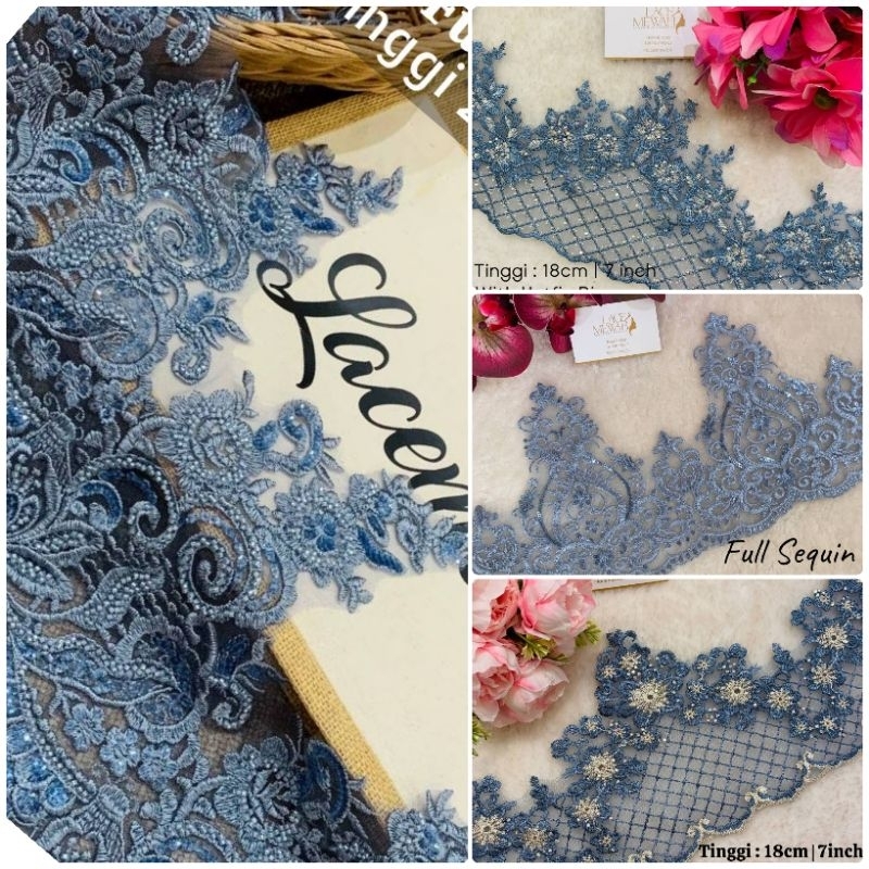 🔥LACE DUSTYBLUE BIRU KELABU BLUE🔥 | Shopee Malaysia