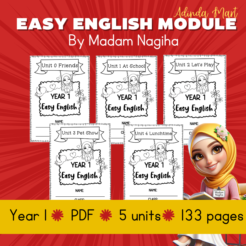 Easy English Module Year 1 (Unit 0 to 4) by Madam Nagiha based on ...