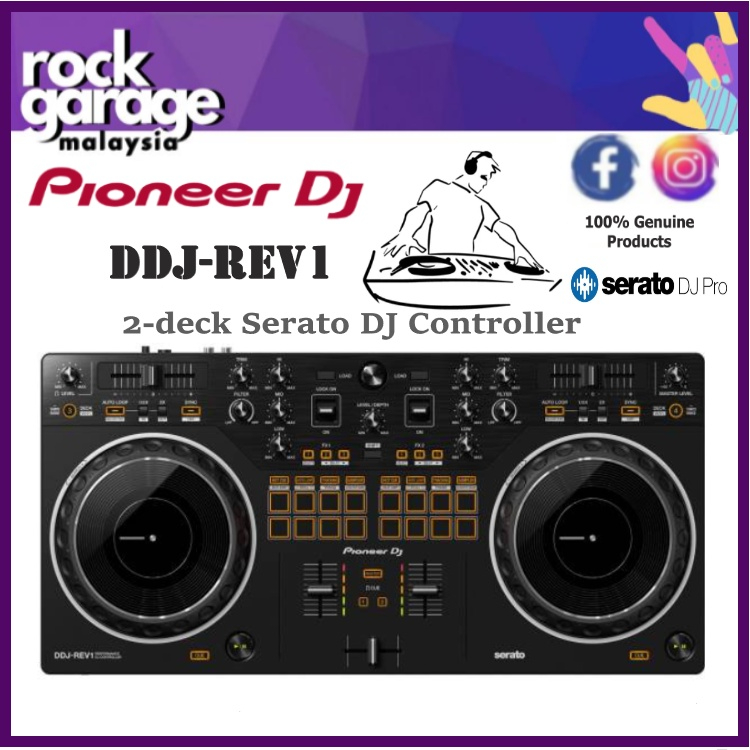 Pioneer DJ DDJ-REV1 2-deck Serato DJ Controller - Black ( DDJREV1 / DDJ ...