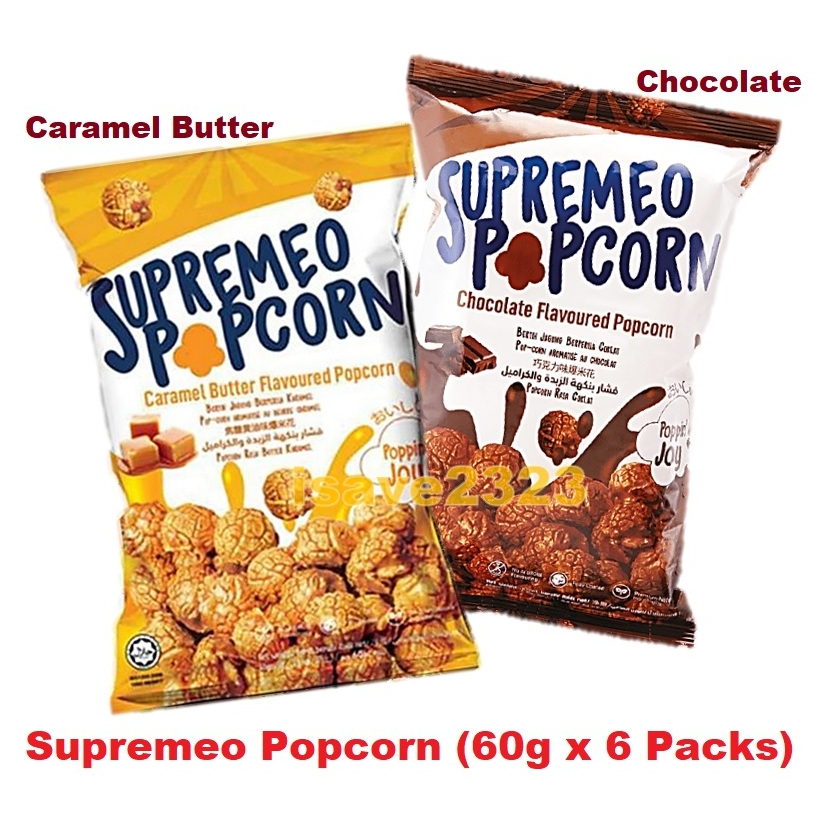 [HALAL] Supremeo Popcorn (60g x 6 Packs) - Caramel Butter / Chocolate ...