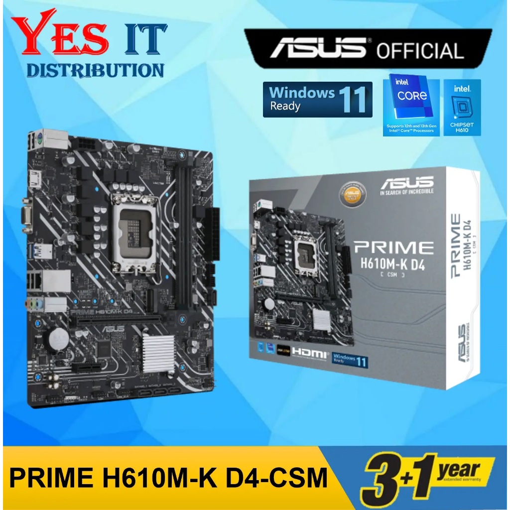 Asus Prime H610M-E D4-CSM / H610M-K D4-CSM LGA1700 mATX Motherboard | Shopee Malaysia