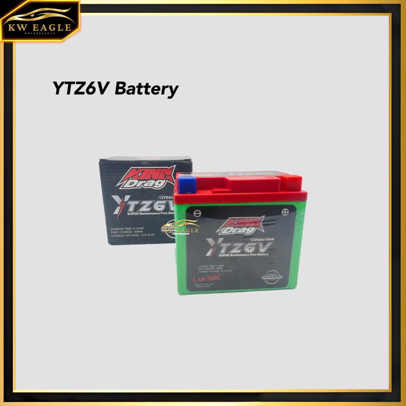 KING DRAG YTZ6V BATTERY RS150 / RXS150 / RS / CBR150 / PCX150 NEW ...