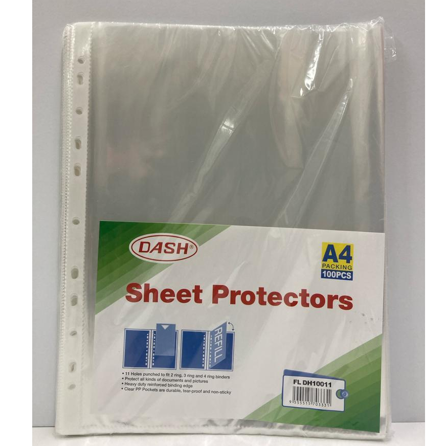 Dash A4 Sheet Protectors Refill 100pcs / Refill Pockets / 11 Holes ...