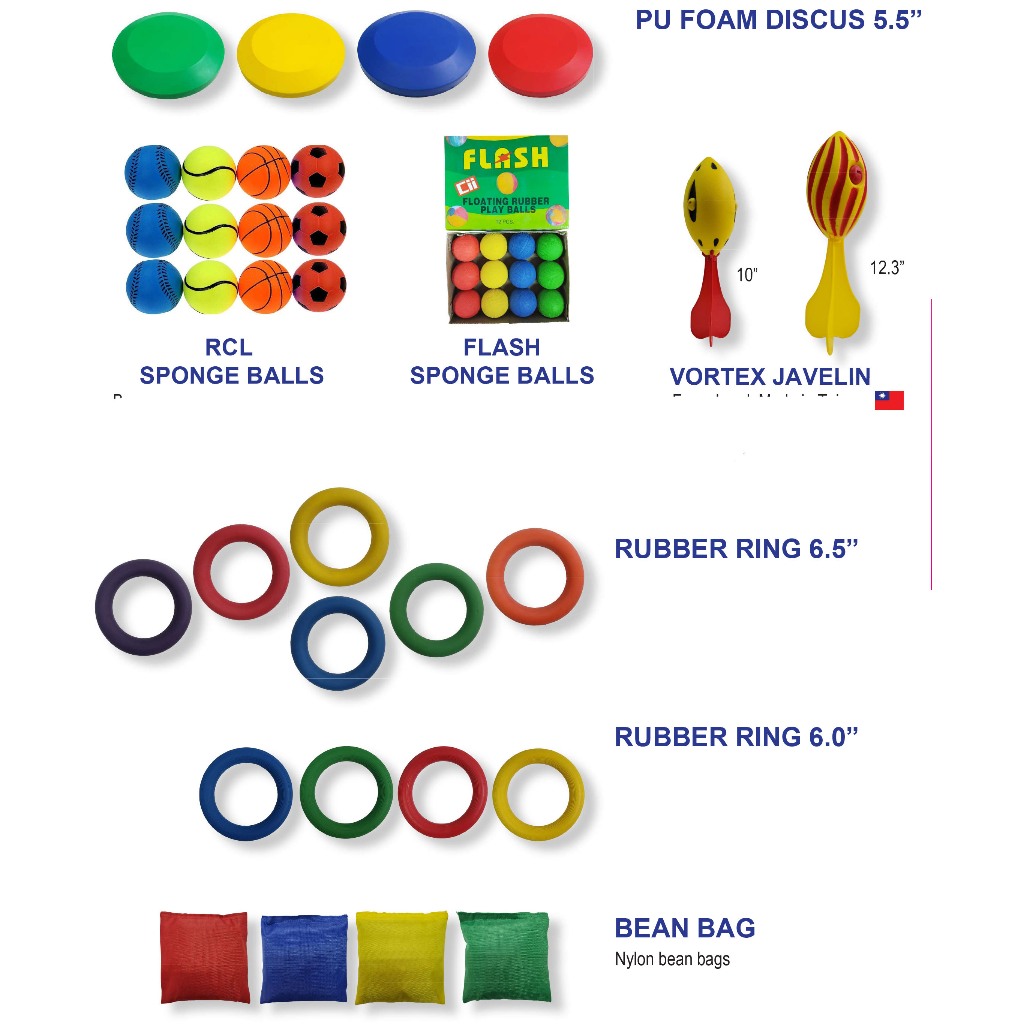KIDS ATHETICS- PU FOAM DISCUS SPONGE BALLS VORTEX JAVELIN RUBBER RING ...