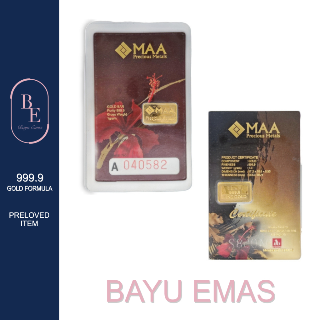 Bayu emas 1.00g 999.9 Gold bar - MAA ( Preloved ) | Shopee Malaysia